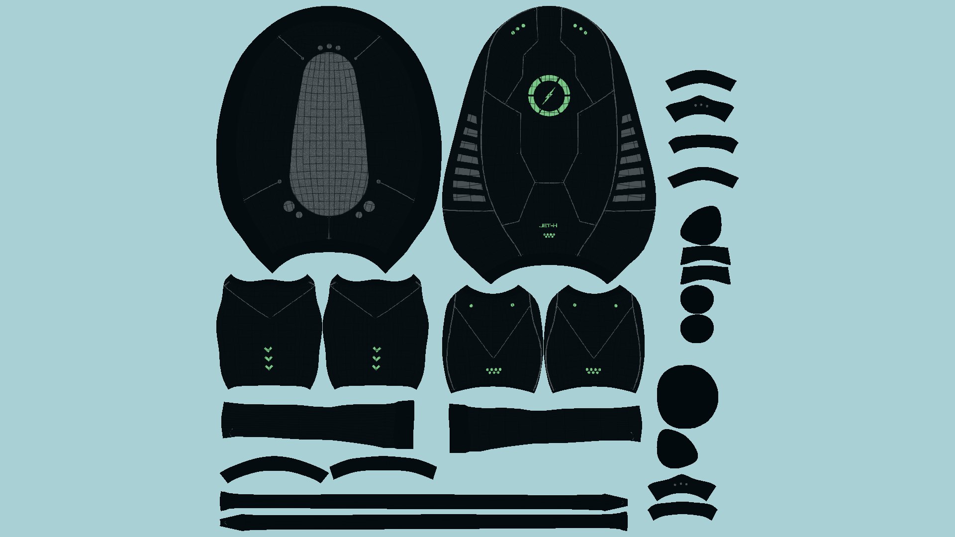Jetpack H02 Black Green - SciFi Character Design 3D - TurboSquid 1967476