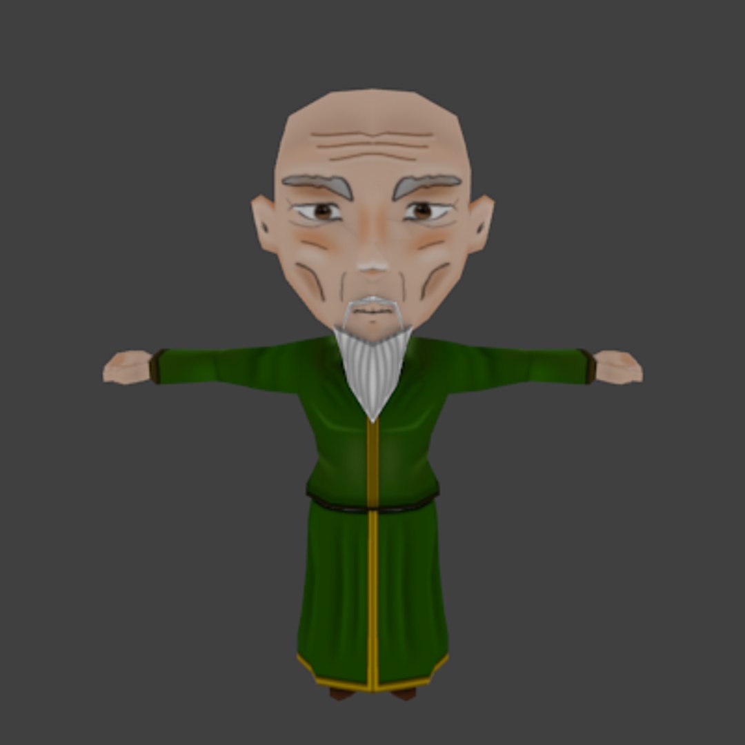 3d Model Oldman Chibi Character