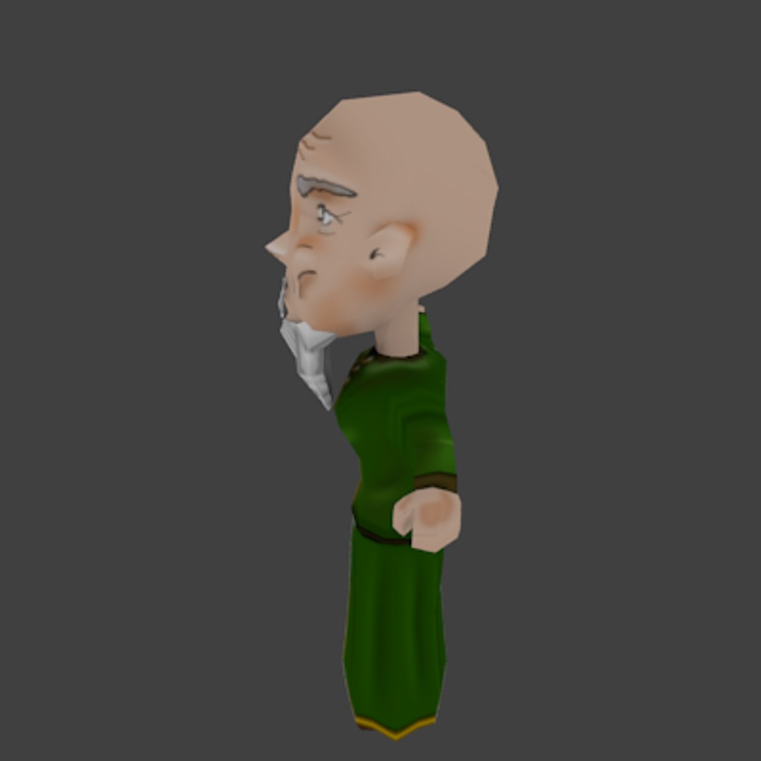 3d Model Oldman Chibi Character