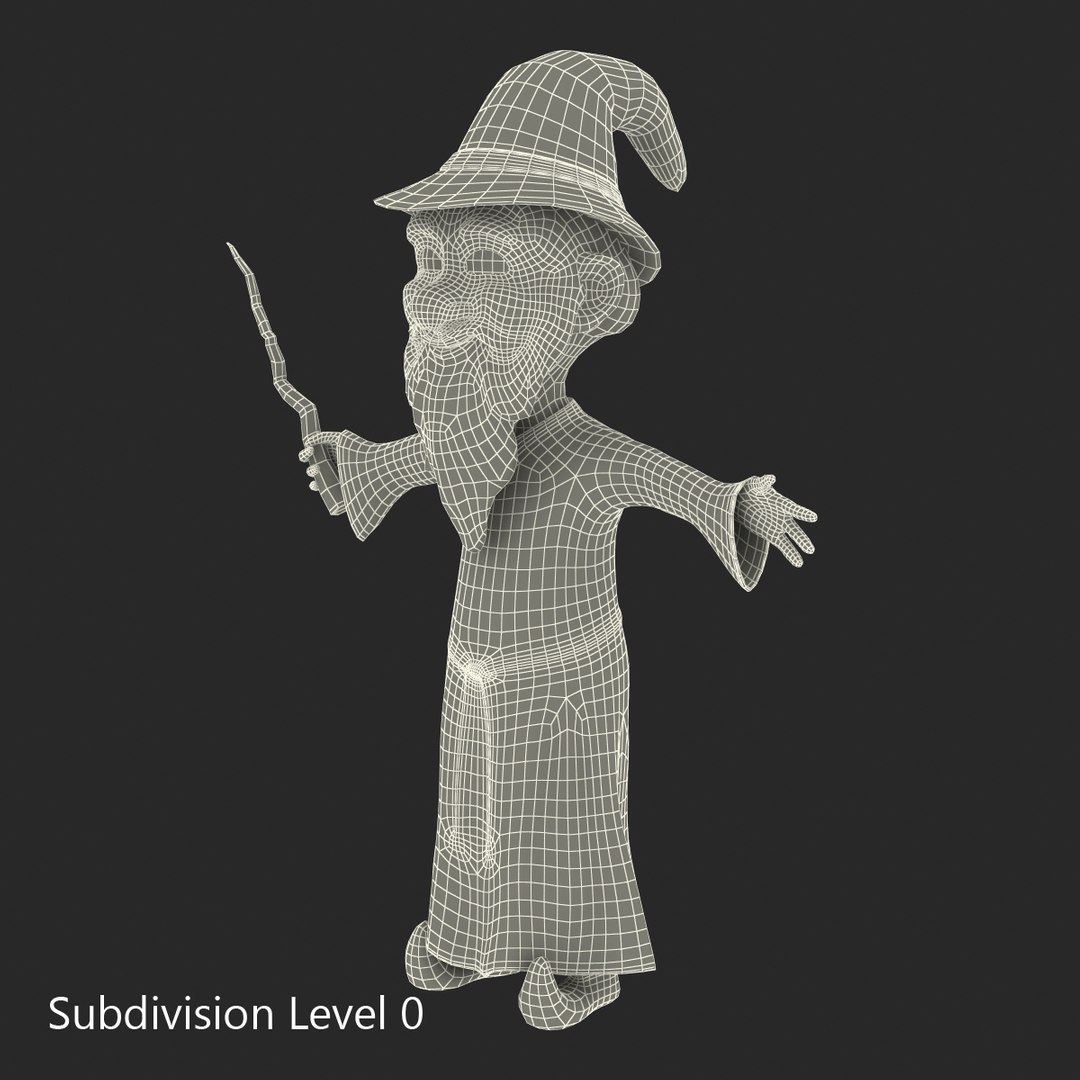 3d cartoon wizard model