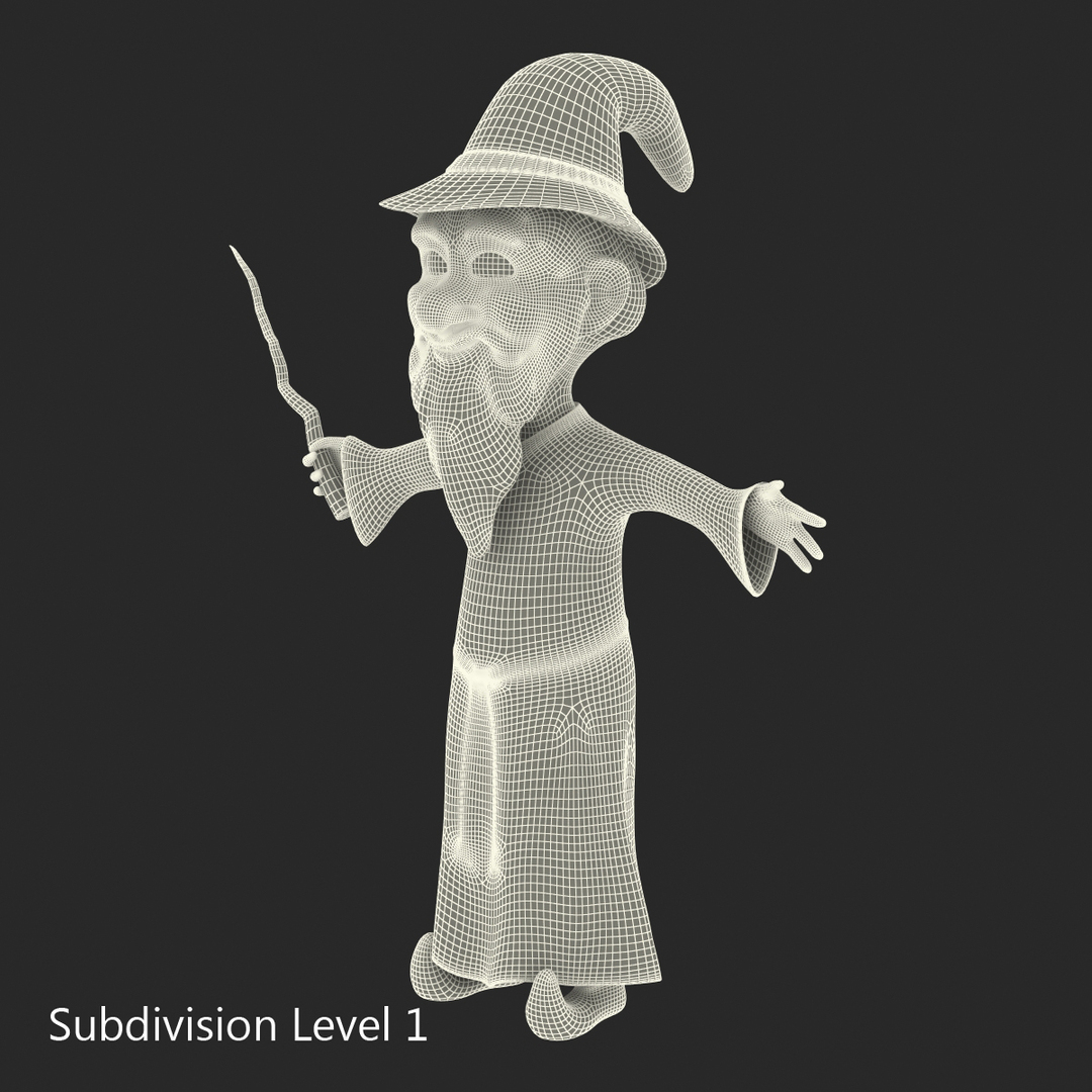 3d cartoon wizard model