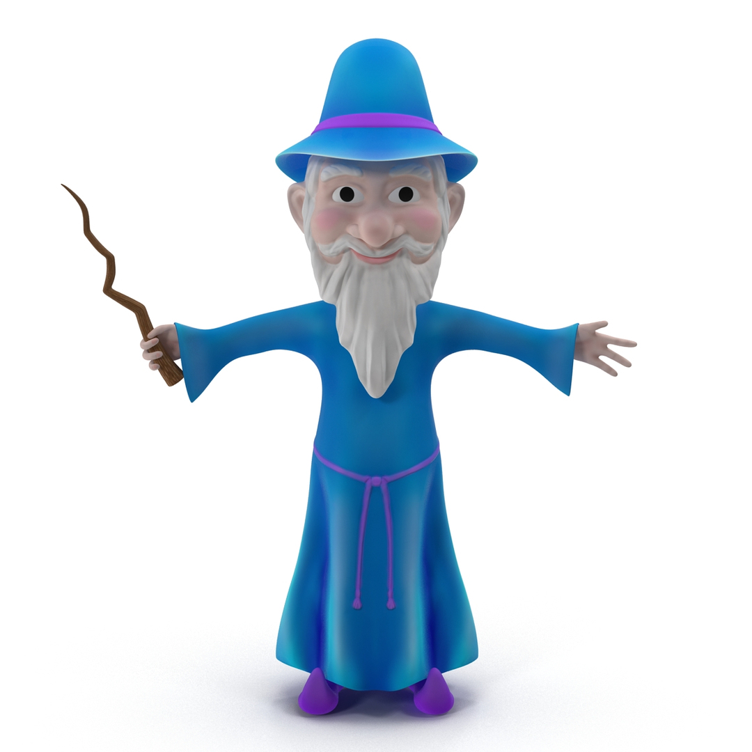 3d cartoon wizard model