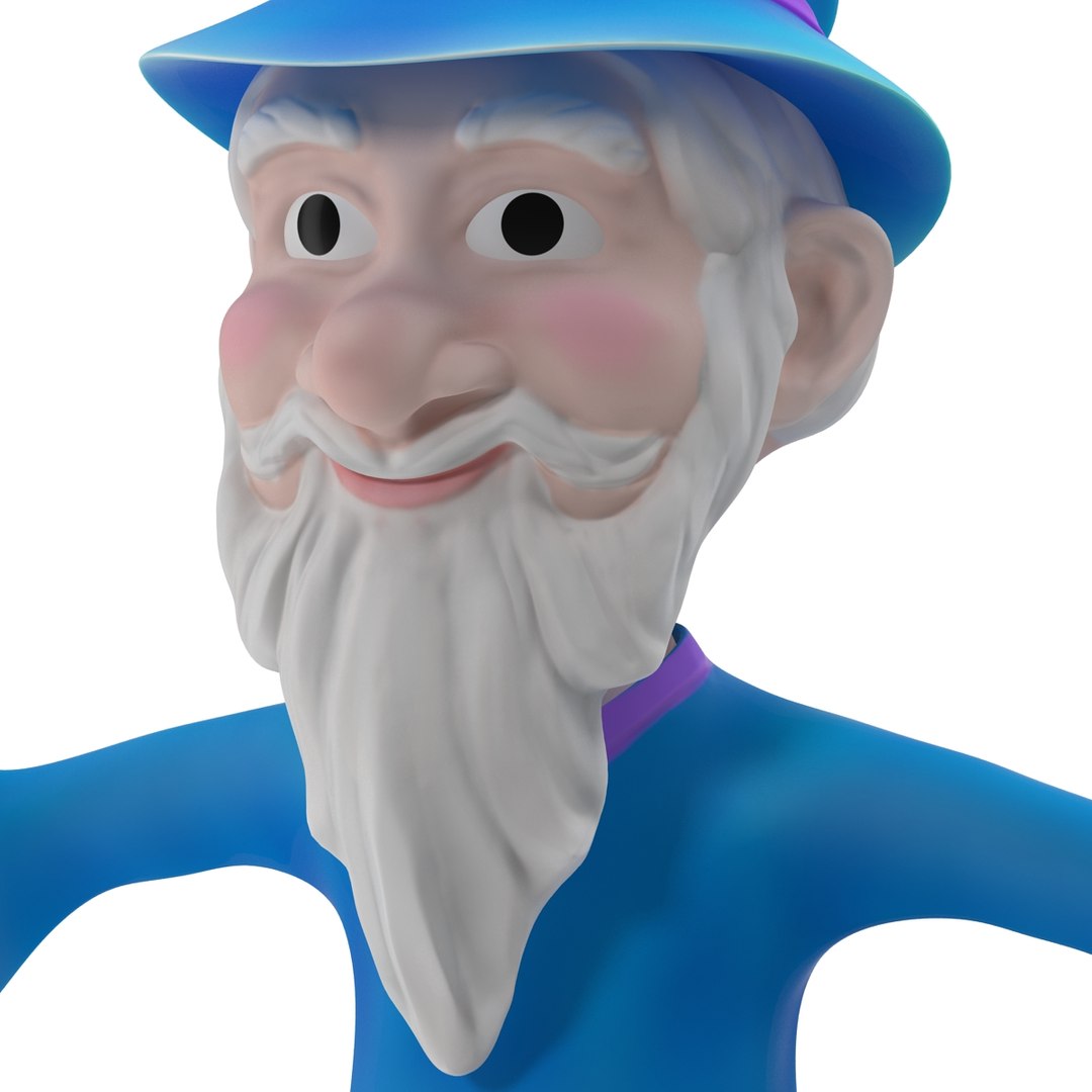 3d cartoon wizard model