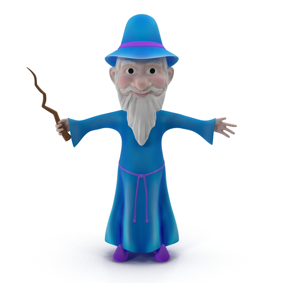3d Cartoon Wizard Model