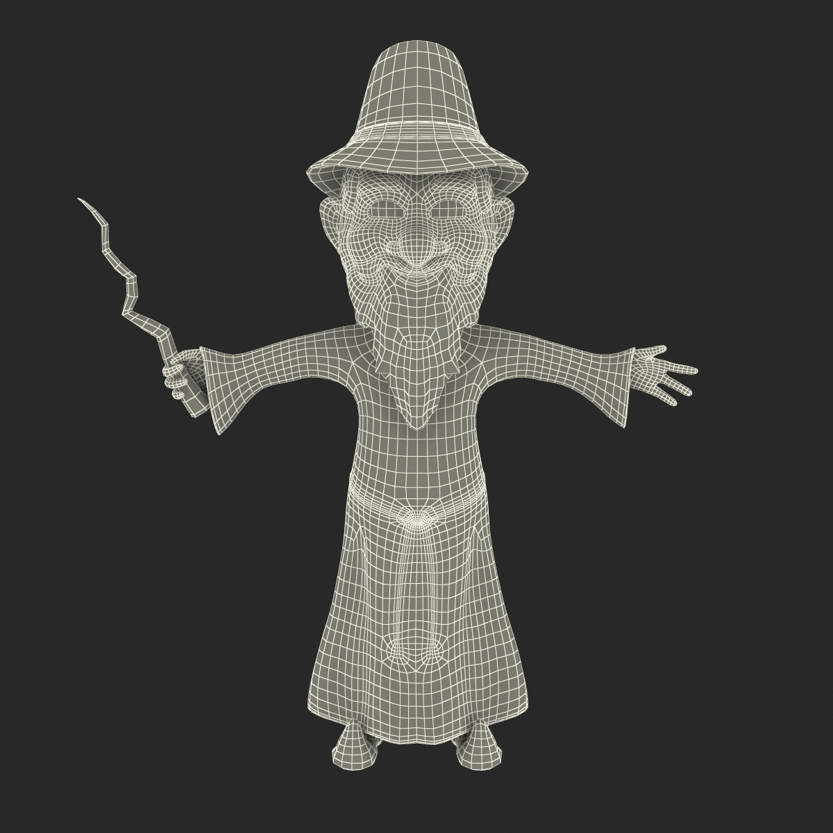 3d cartoon wizard model