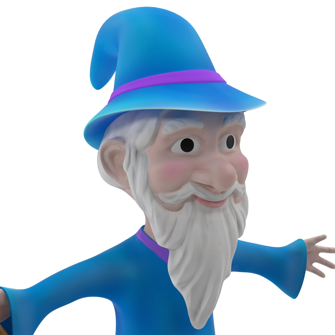 3d cartoon wizard model