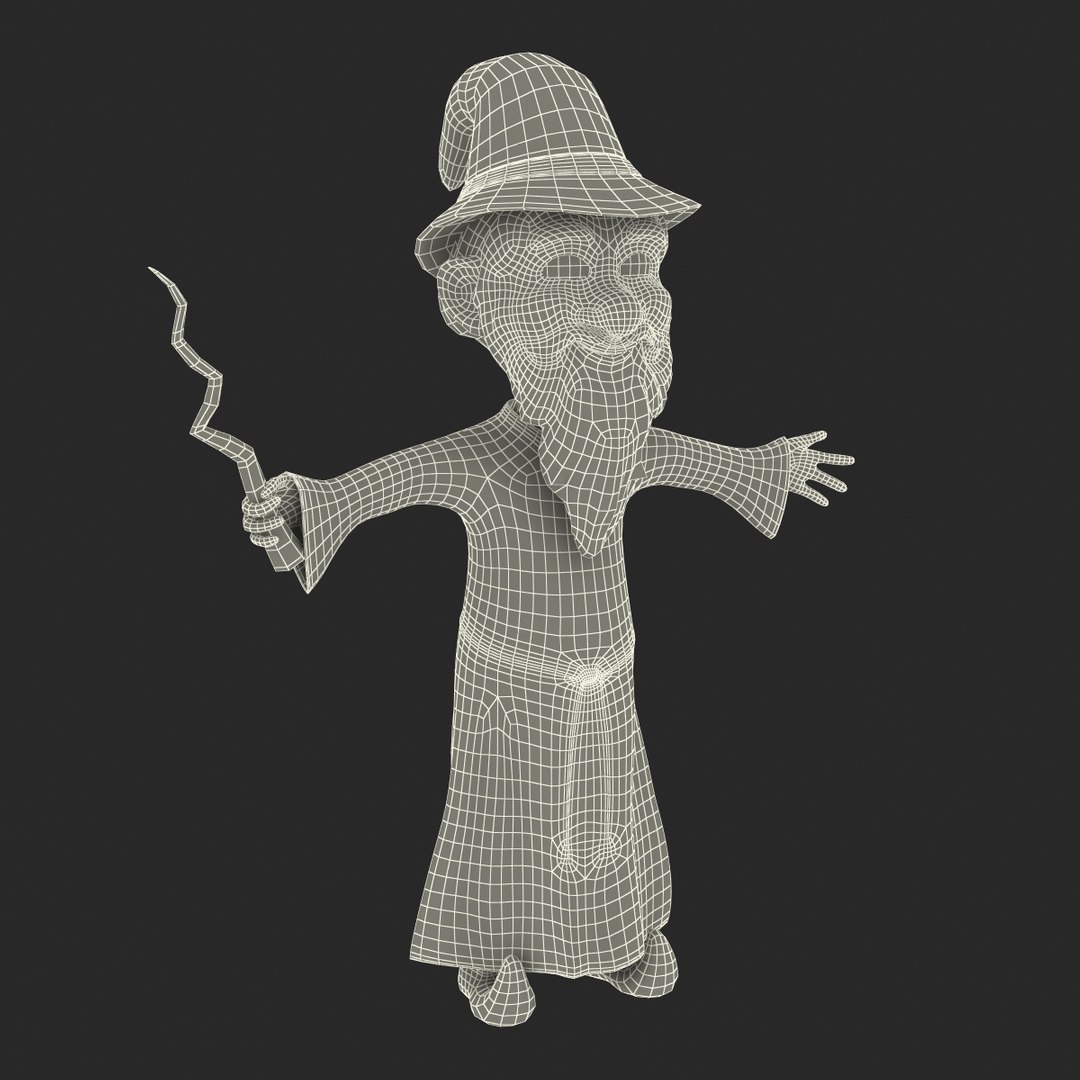 3d cartoon wizard model