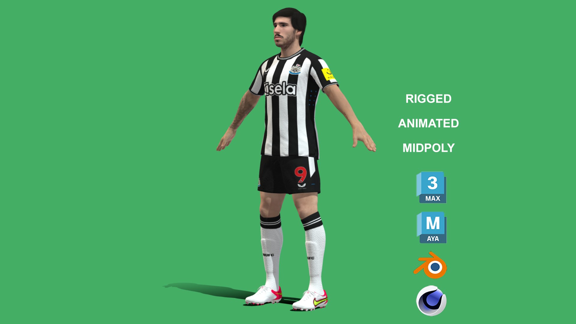 3D Rigged Sandro Tonali Newcastle United 2024 3D Model - TurboSquid 2115010