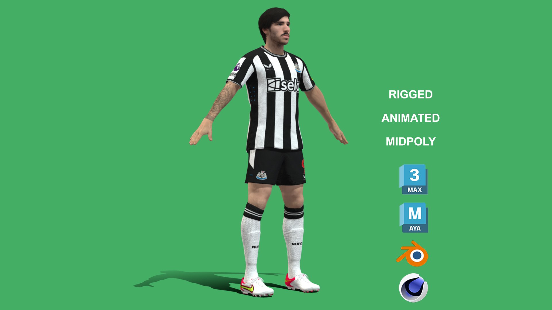 3D Rigged Sandro Tonali Newcastle United 2024 3D Model - TurboSquid 2115010