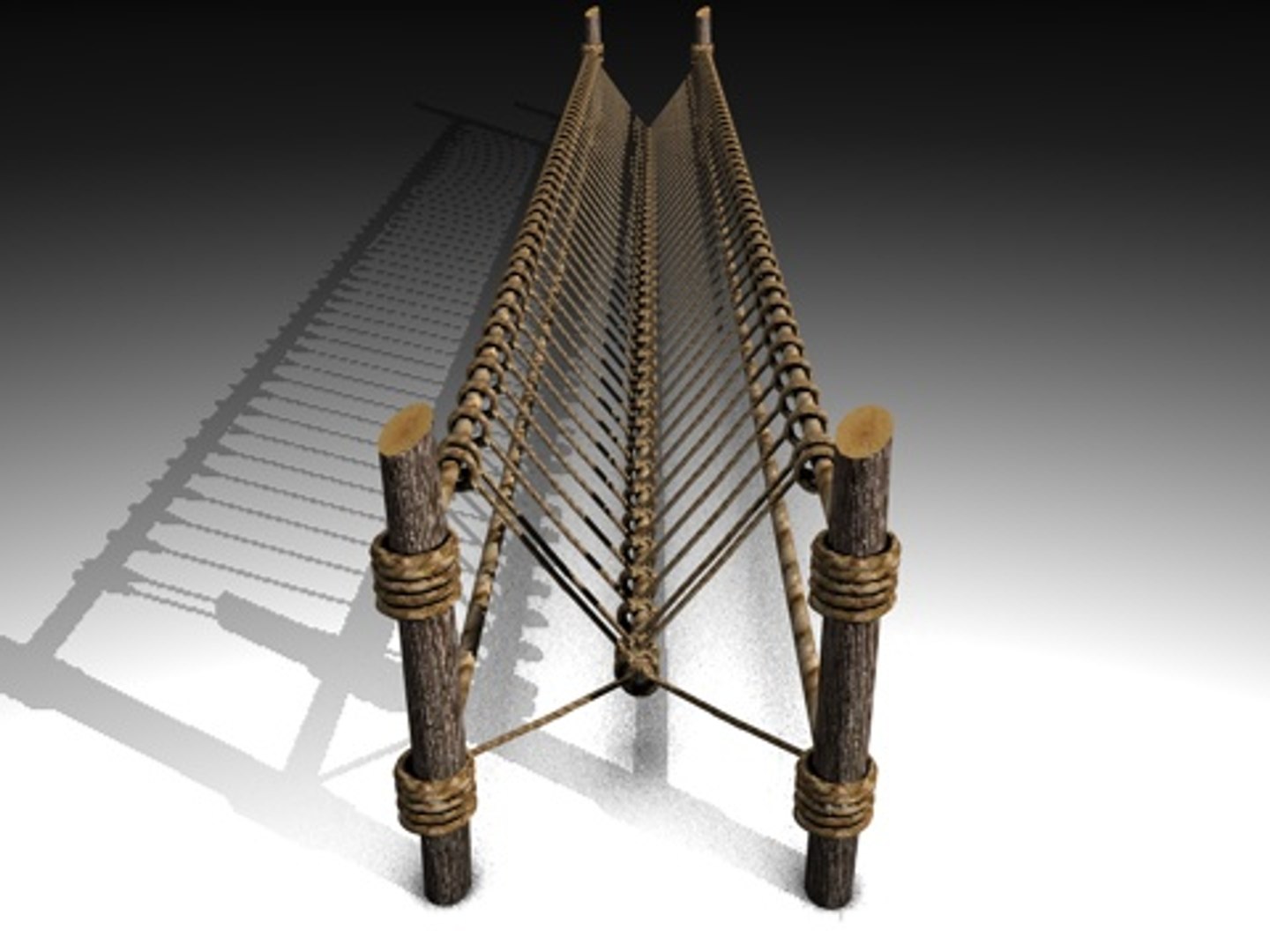 Rope Ropebridge Bridge 3d Model