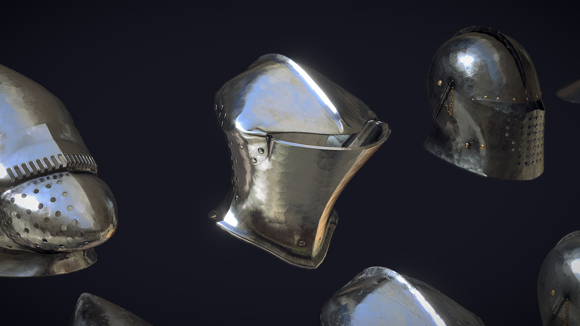Medieval Helmets - Authentic Collection Model - TurboSquid 2243948