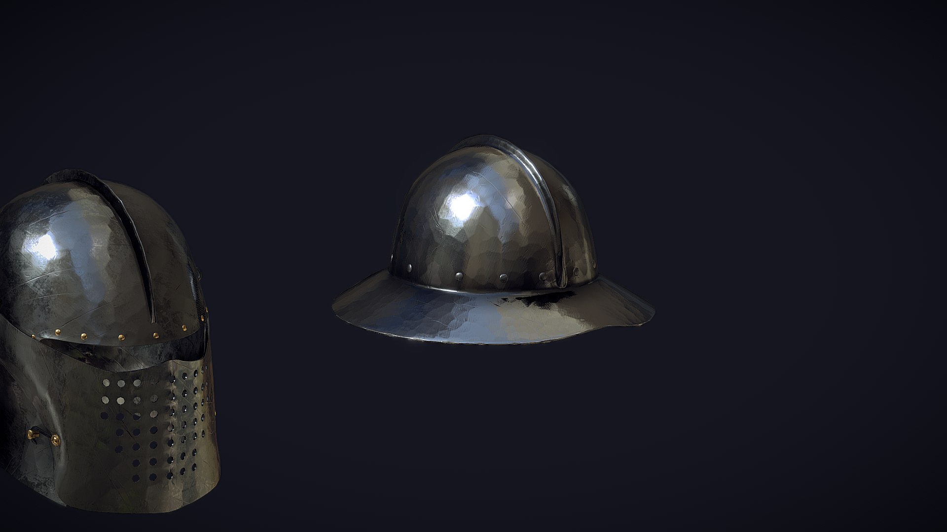 Medieval Helmets - Authentic Collection Model - TurboSquid 2243948
