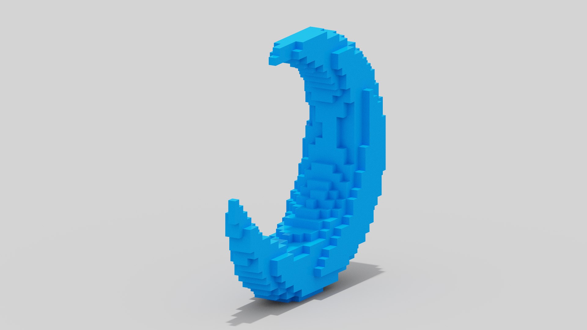 Blue Voxel Moon 3D - TurboSquid 2036888