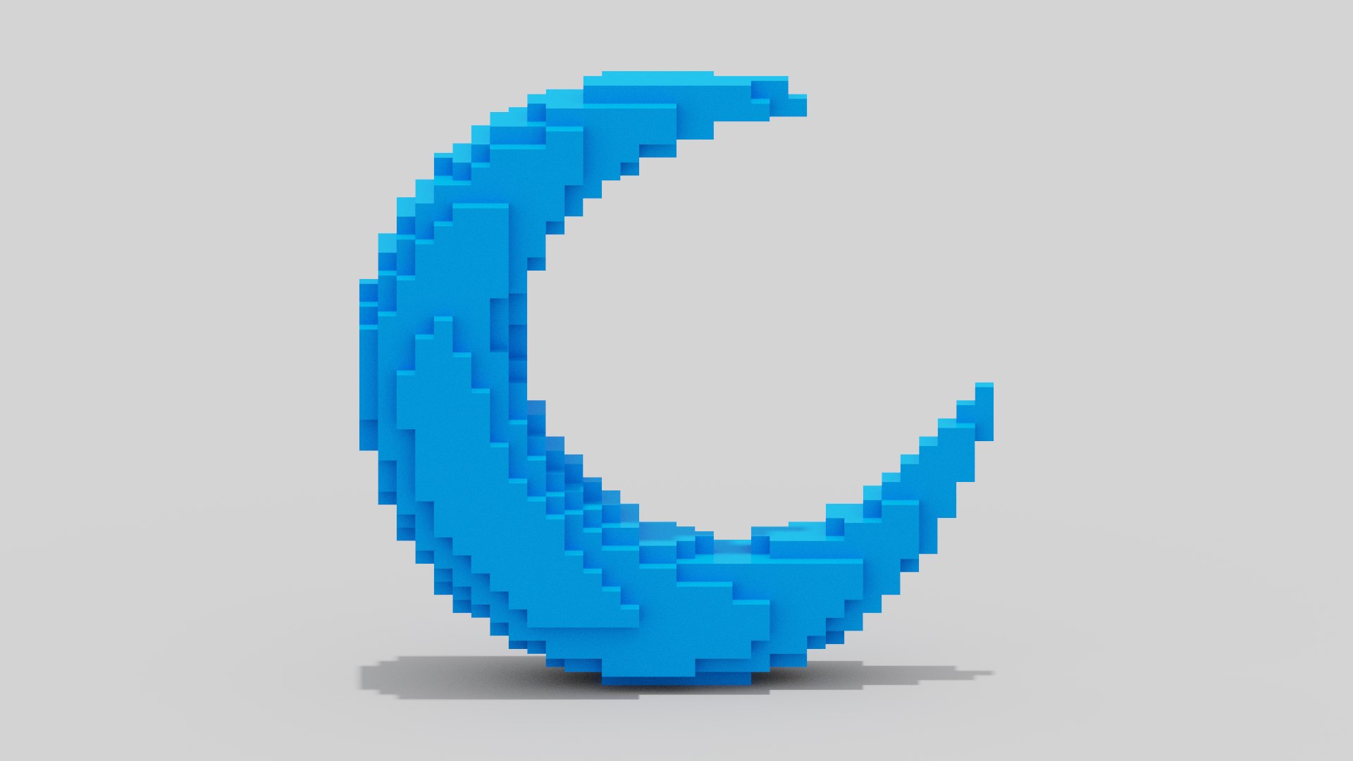 Blue Voxel Moon 3D - TurboSquid 2036888