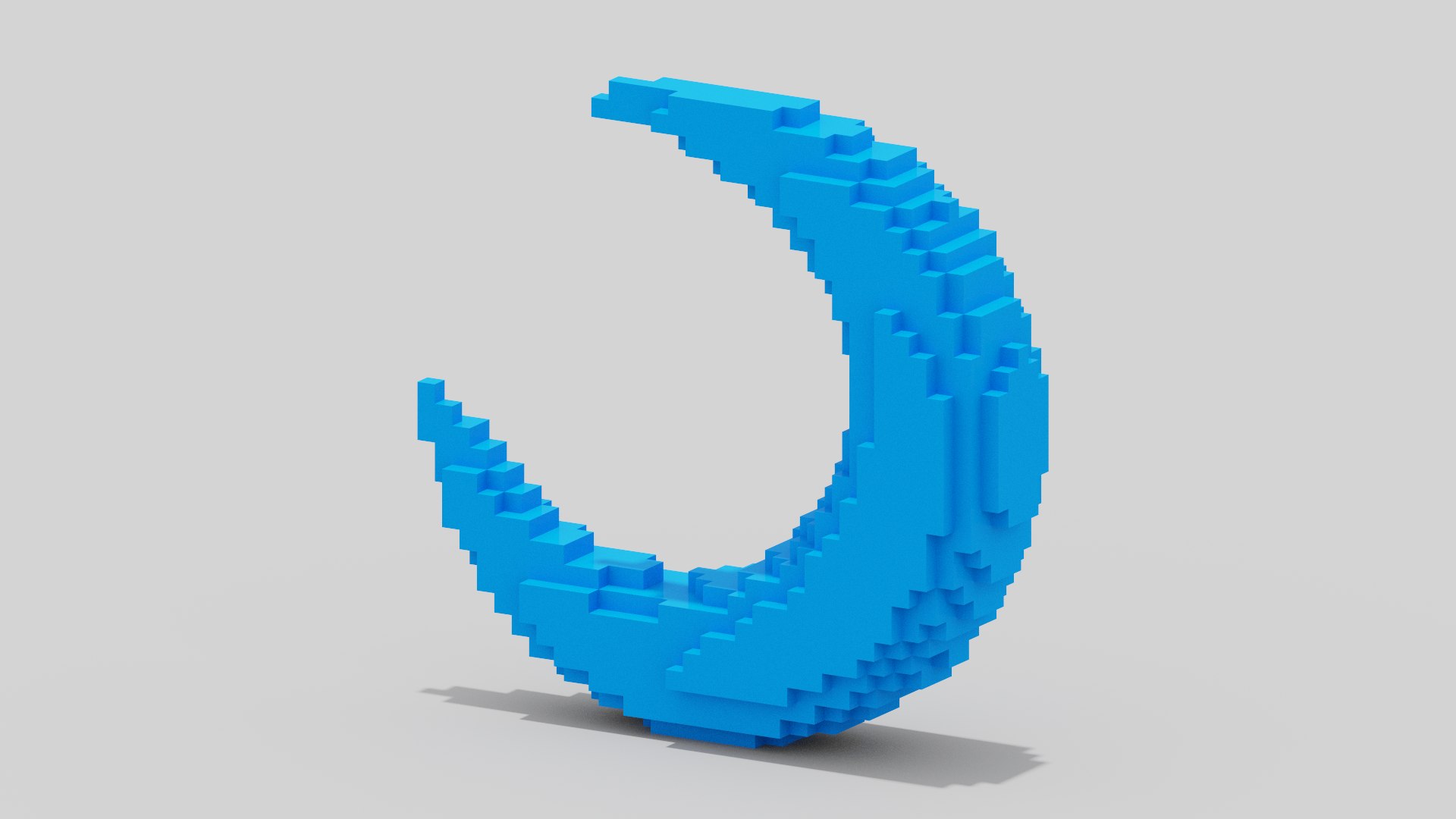Blue Voxel Moon 3D - TurboSquid 2036888