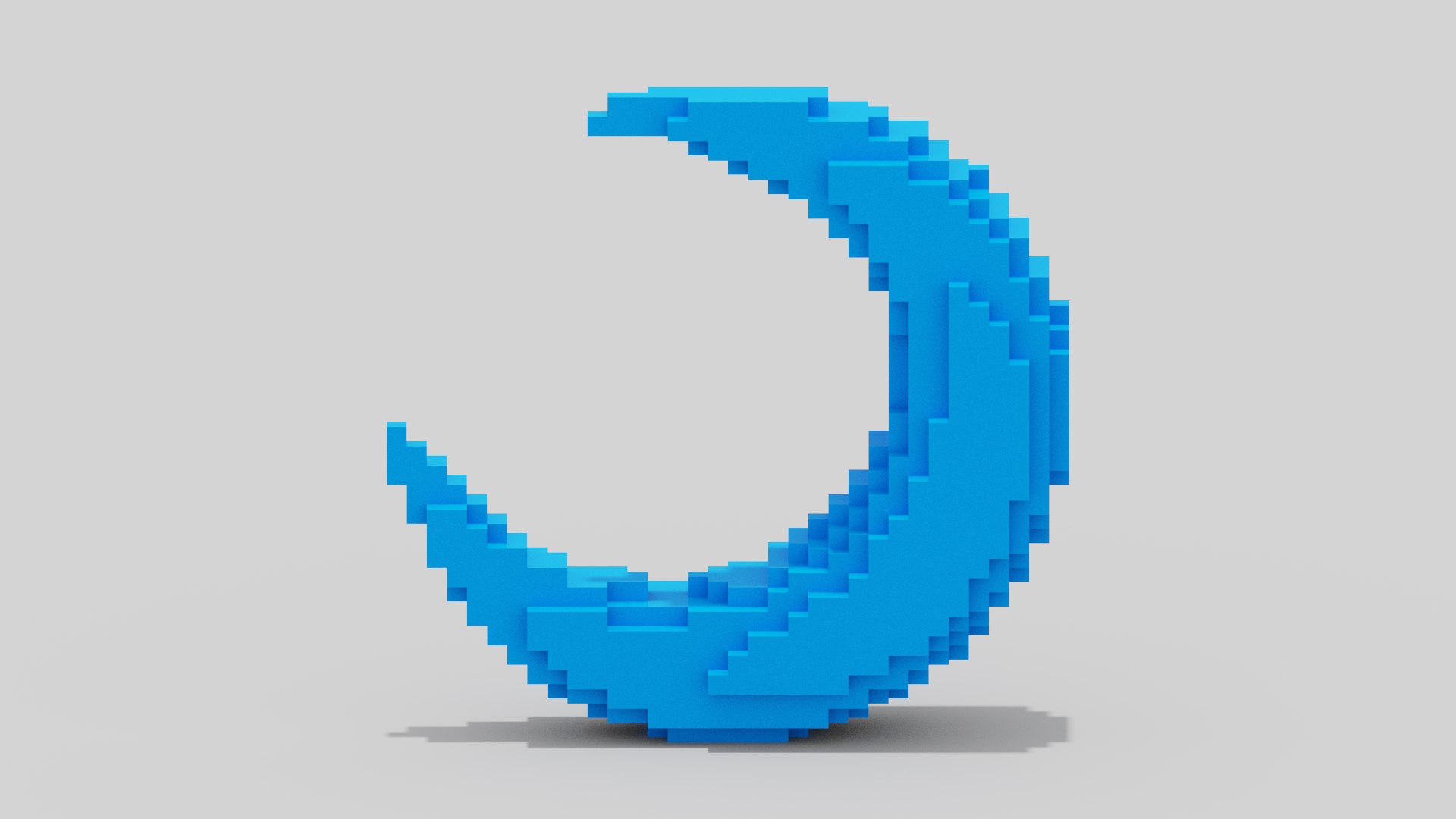 Blue Voxel Moon 3D - TurboSquid 2036888