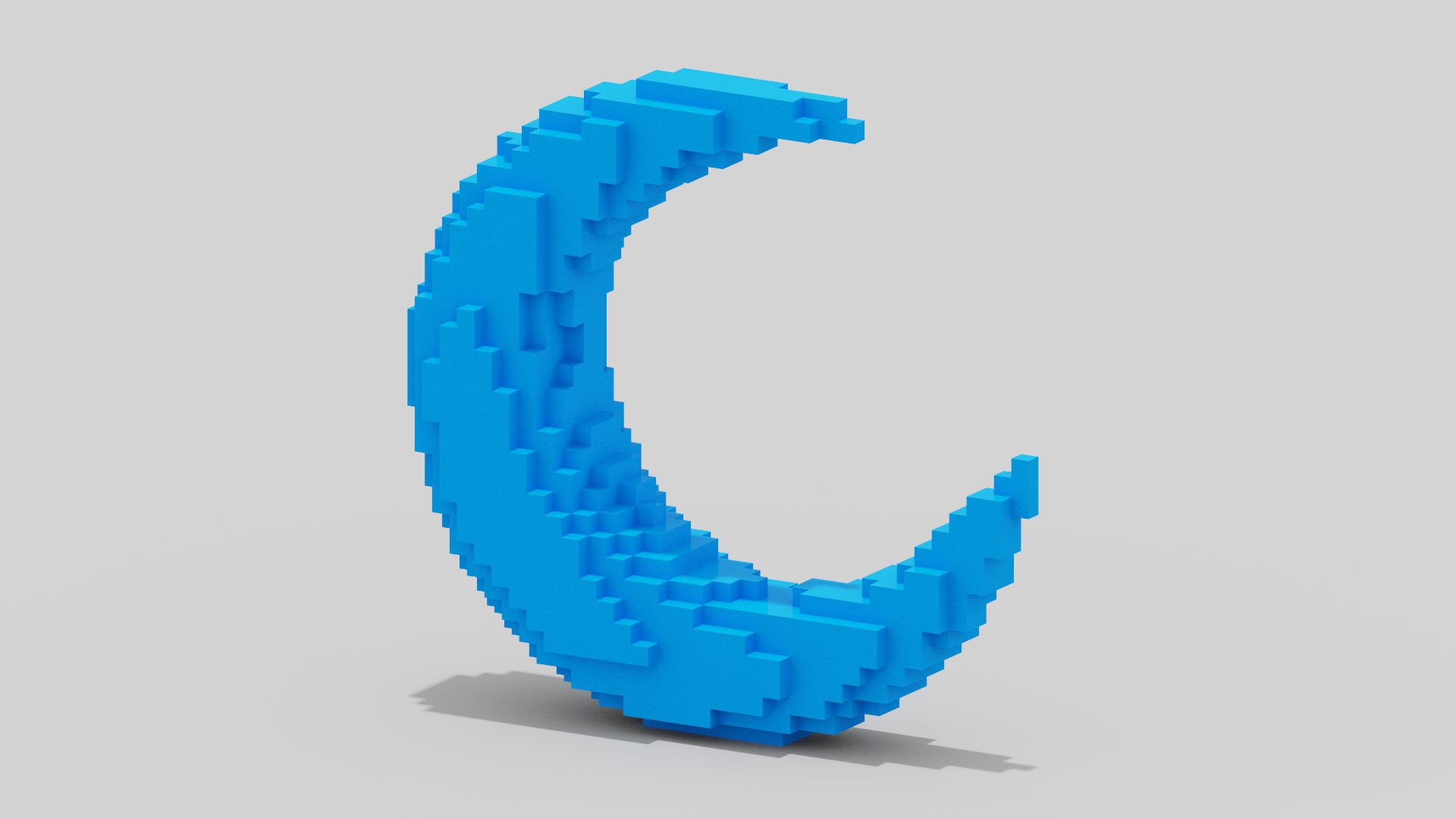 Blue Voxel Moon 3D - TurboSquid 2036888