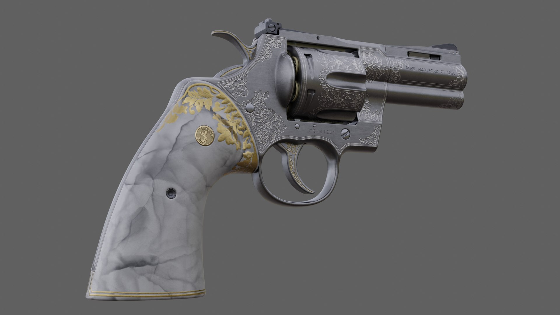 Colt Python 357 3 Inch Engraved 3D Model - TurboSquid 2035911