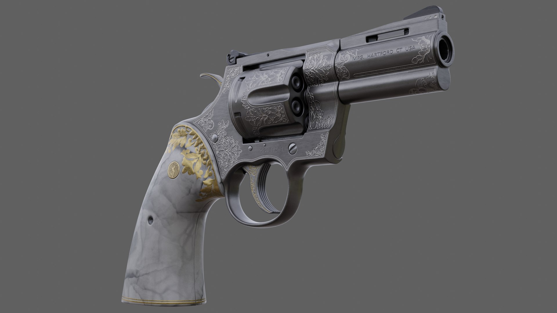 Colt Python 357 3 Inch Engraved 3D Model - TurboSquid 2035911