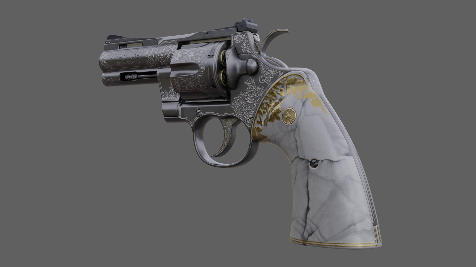 Colt Python 357 3 Inch Engraved 3D Model - TurboSquid 2035911