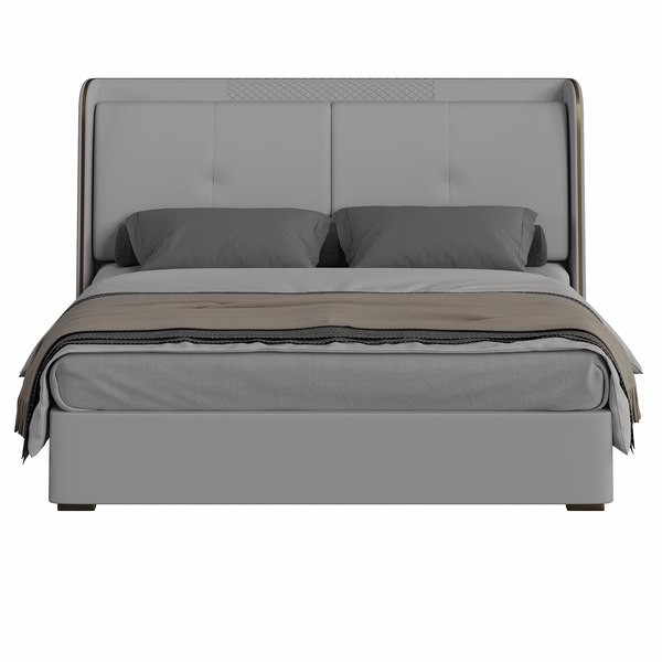 3D White Wingback King Bed model - TurboSquid 2004444