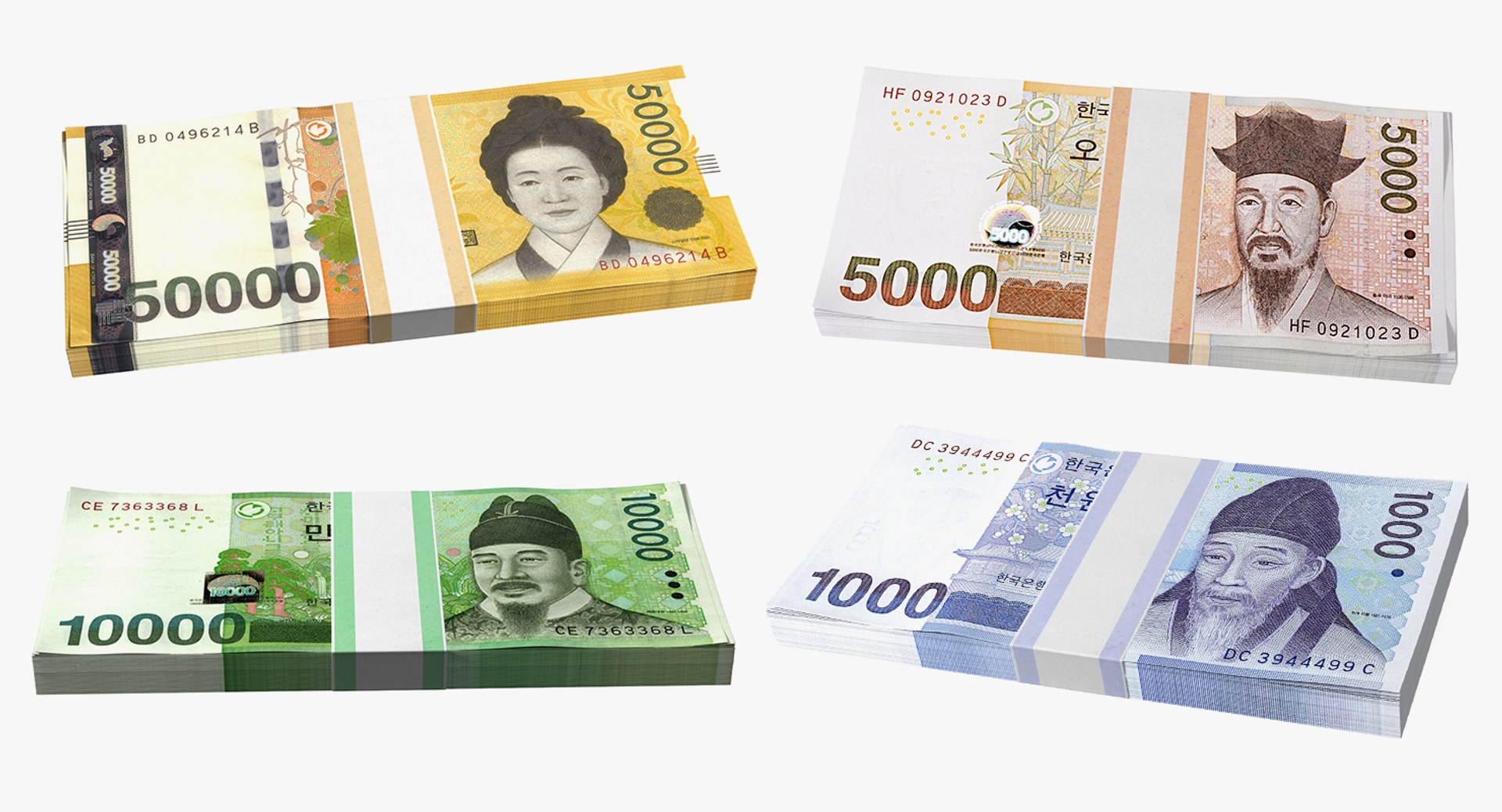 3D South Korean Banknote Bundles Collection 2 - TurboSquid 1744556