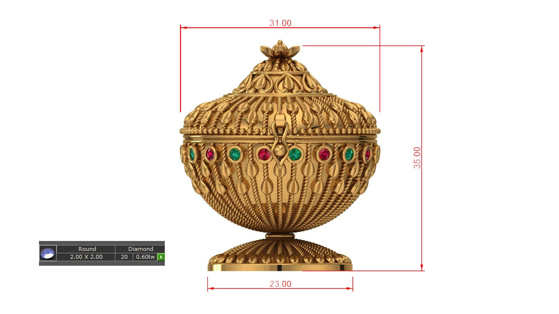 Sindoor box 3D model - TurboSquid 1736702
