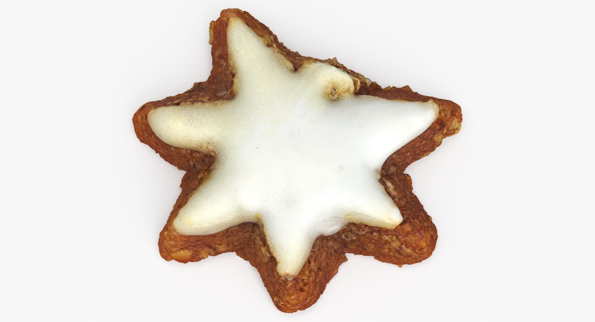 3D White Chocolate Star Cinnamon Cookie 01 Bitten - TurboSquid 1997395