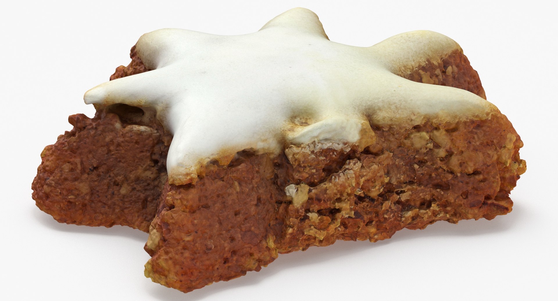 3D White Chocolate Star Cinnamon Cookie 01 Bitten - TurboSquid 1997395