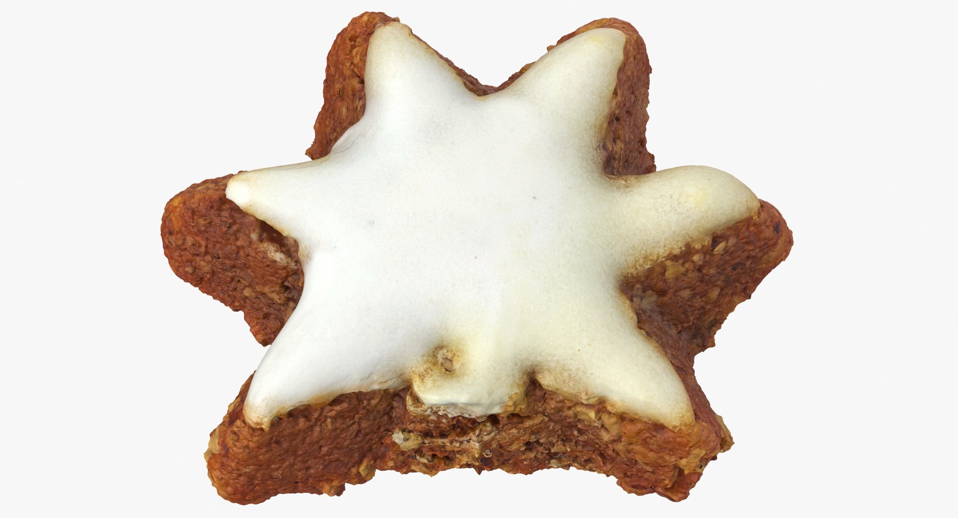3D White Chocolate Star Cinnamon Cookie 01 Bitten - TurboSquid 1997395