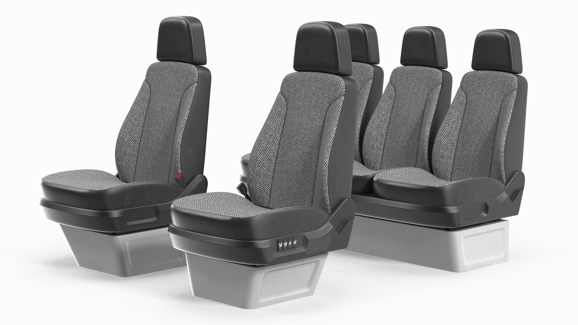 3D Commercial Van Seat Set With Headrests Gray Black Model - TurboSquid ...