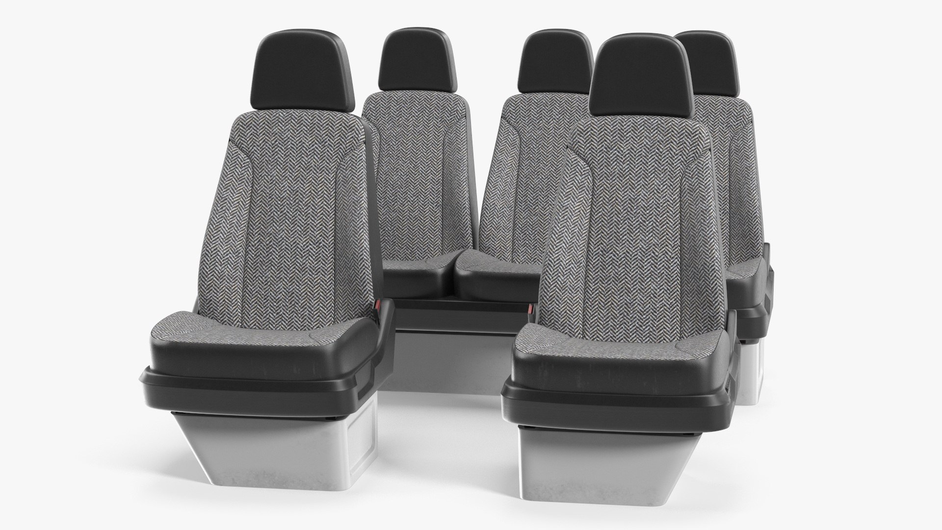 3D Commercial Van Seat Set With Headrests Gray Black Model - TurboSquid ...