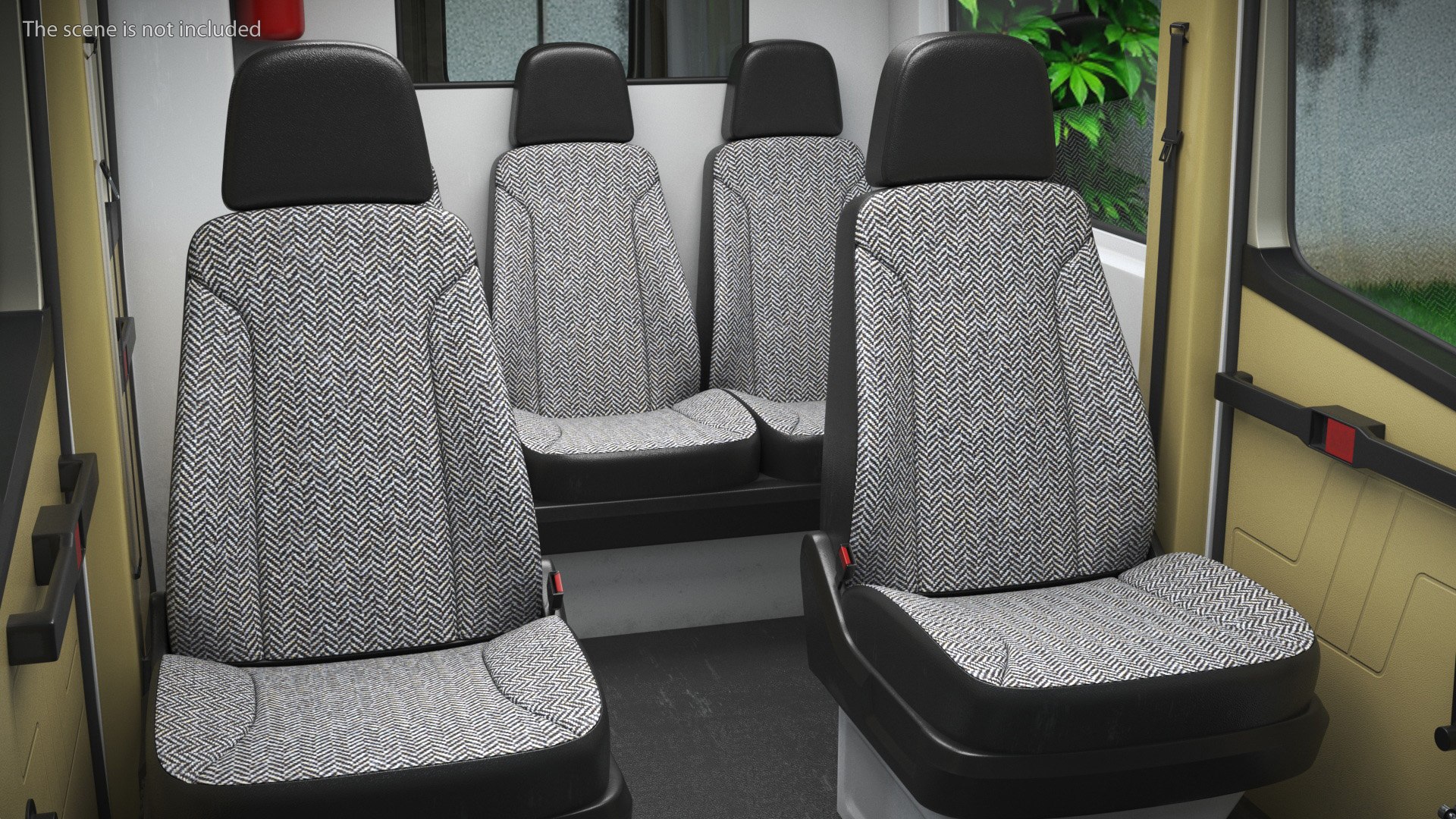 3D Commercial Van Seat Set With Headrests Gray Black Model - TurboSquid ...