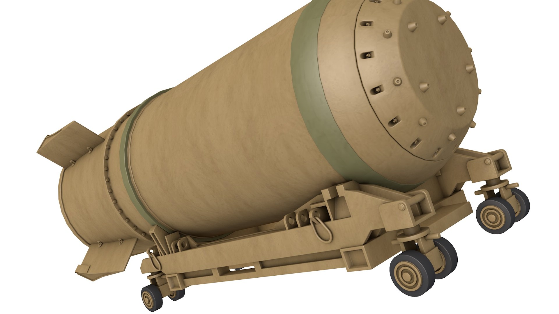 B41 Nuclear Bomb With Airplane Cart Model - TurboSquid 2254127