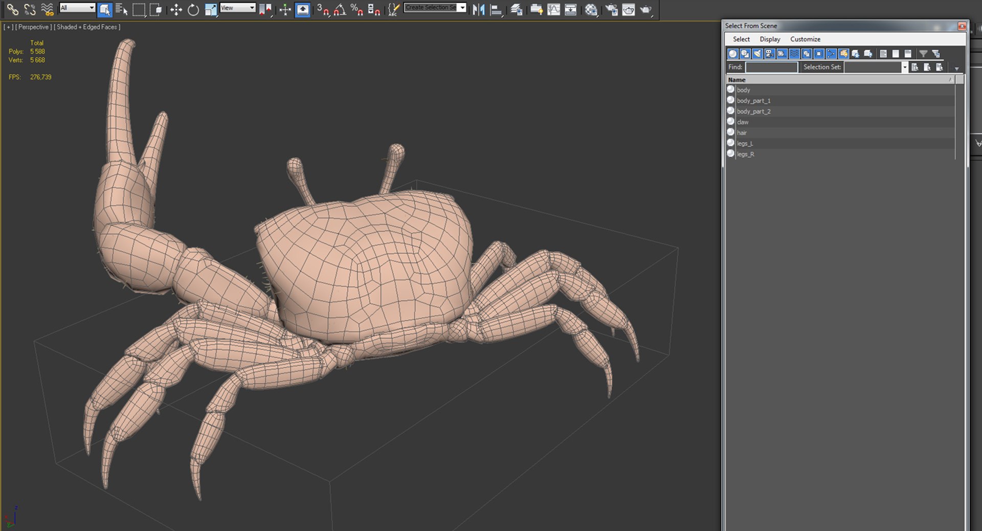 Fiddler Crab Fighting Pose 3d Max