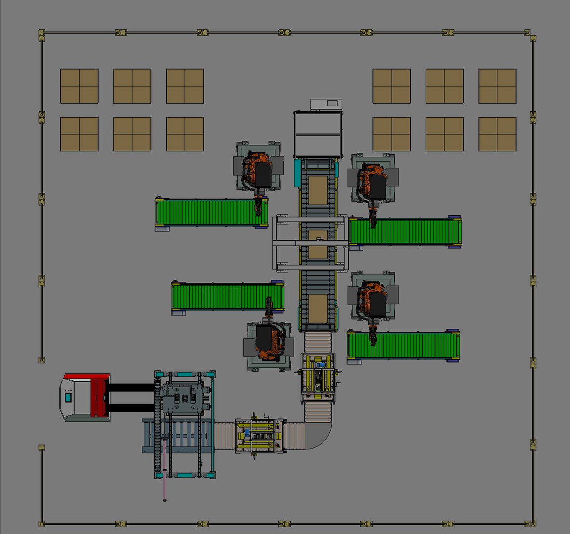 Carton Production Line 3D Model - TurboSquid 1975455