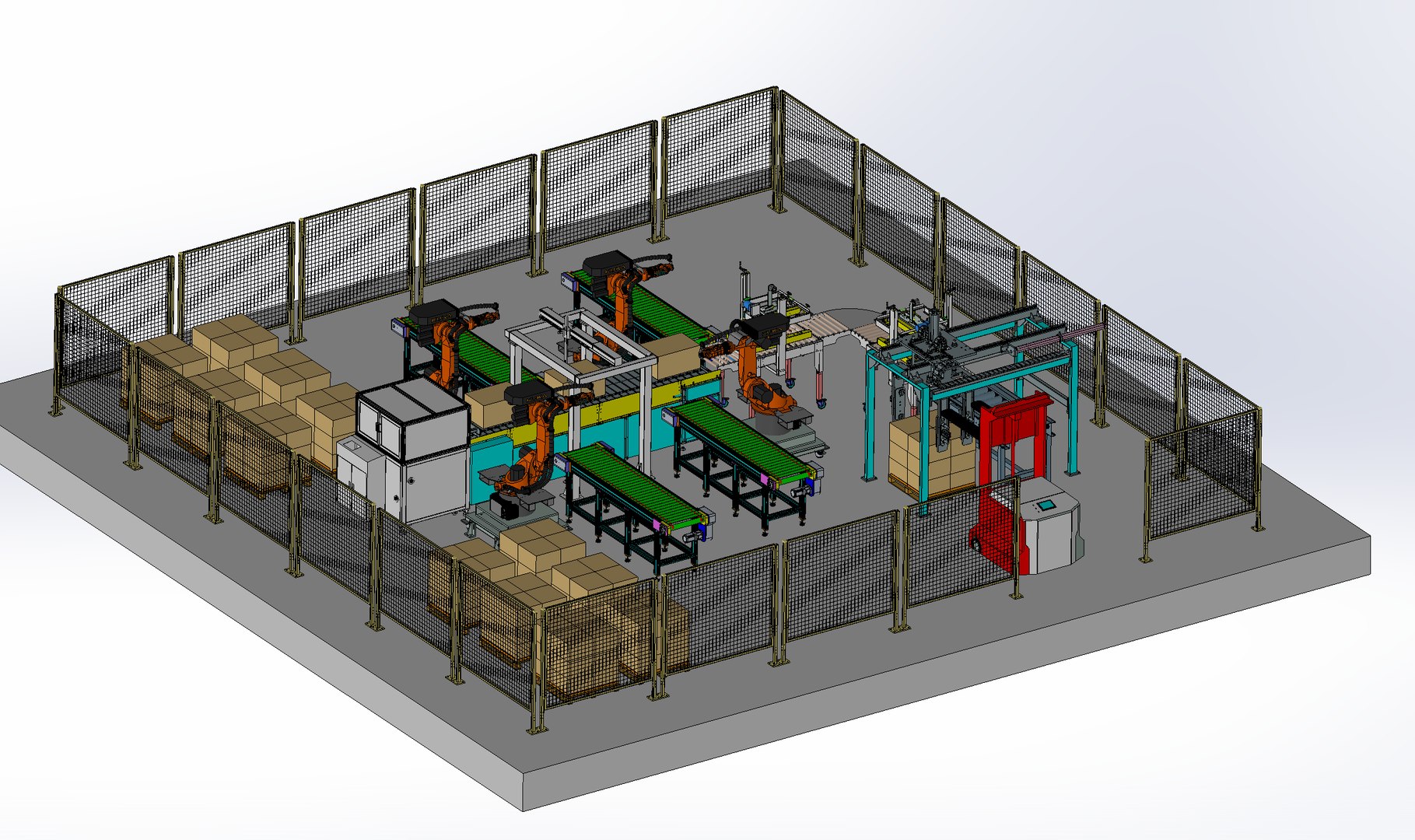 Carton Production Line 3D Model - TurboSquid 1975455