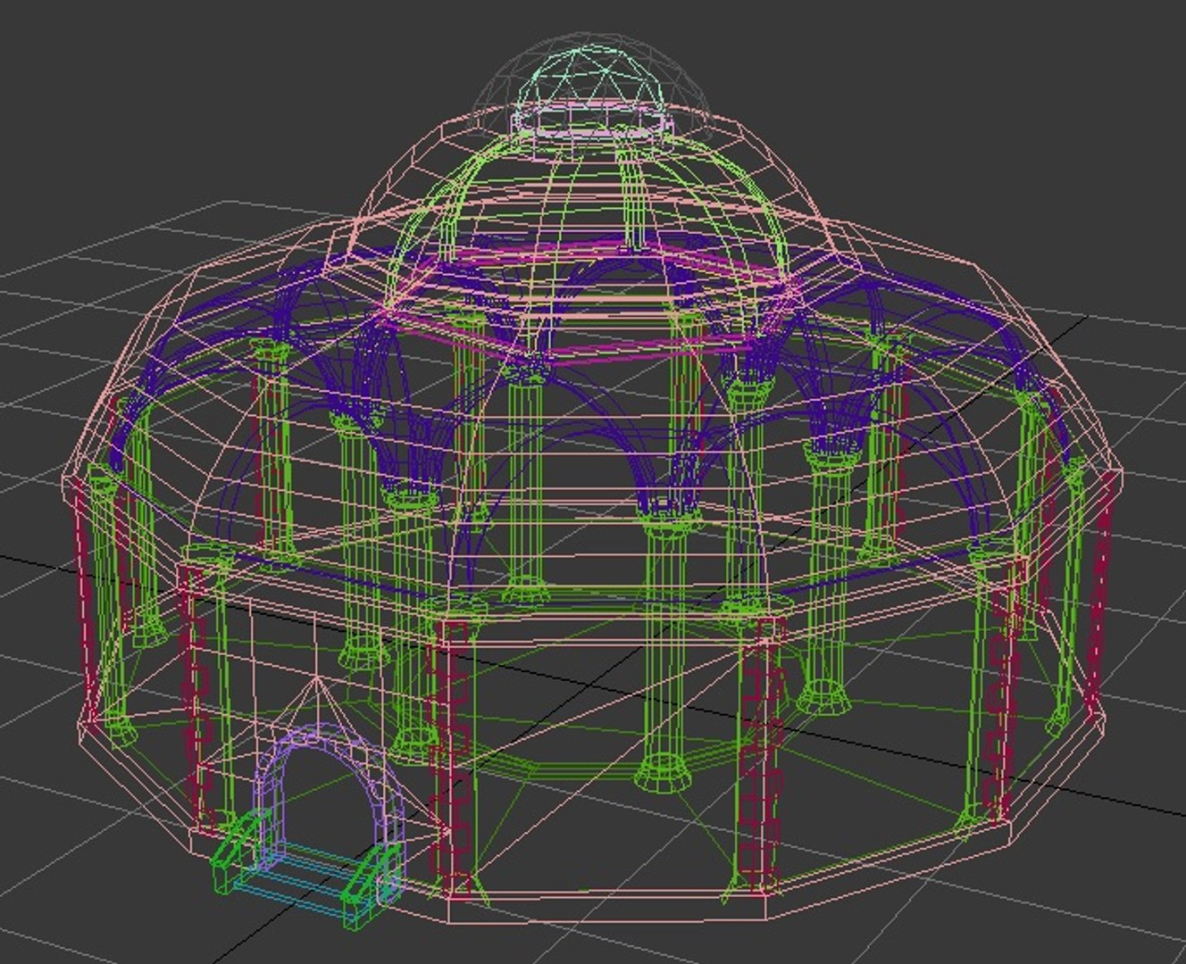 Circular Castle 3d Model