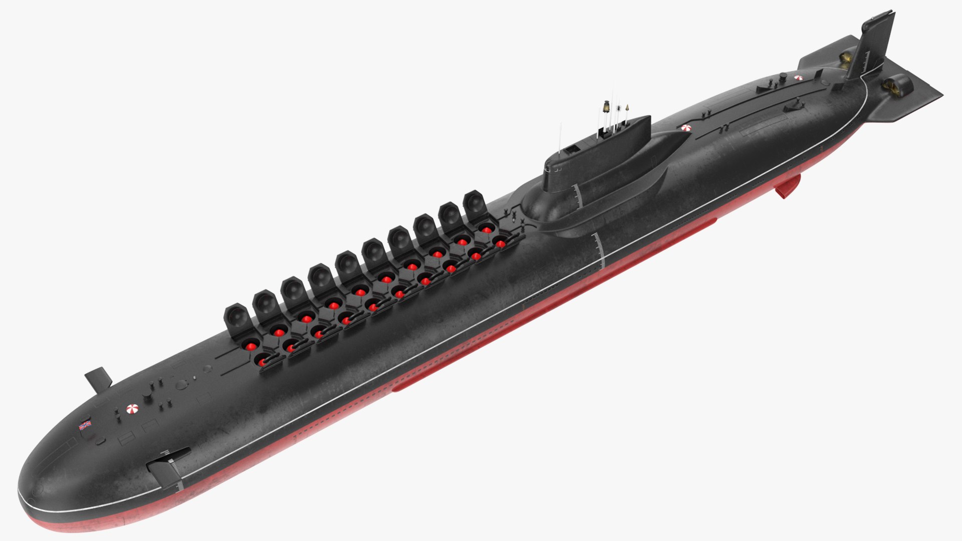 Russian Typhoon Class Submarine Model - TurboSquid 2027785
