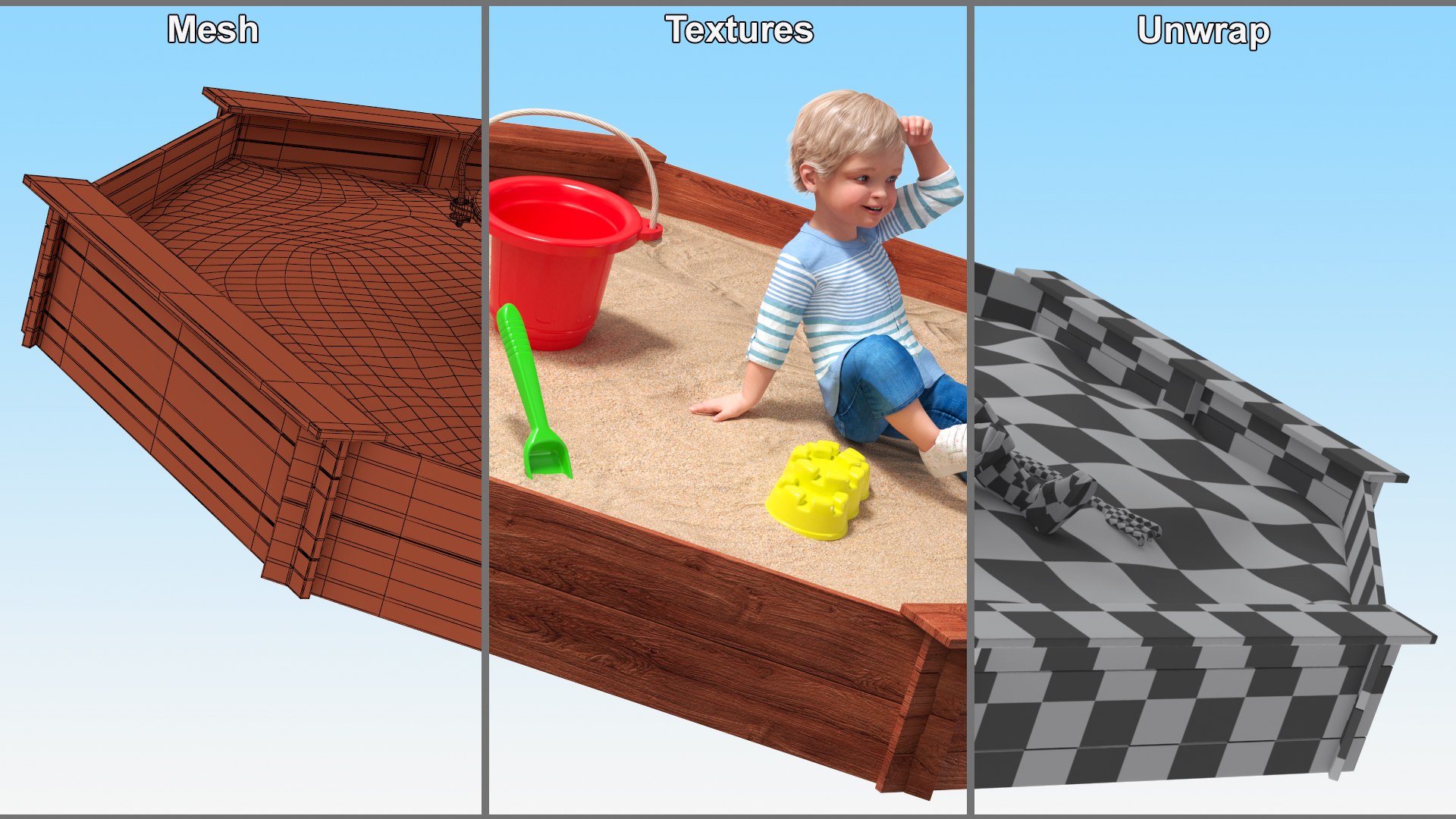 Small Child Playing In A Sandbox 3D - TurboSquid 2271589
