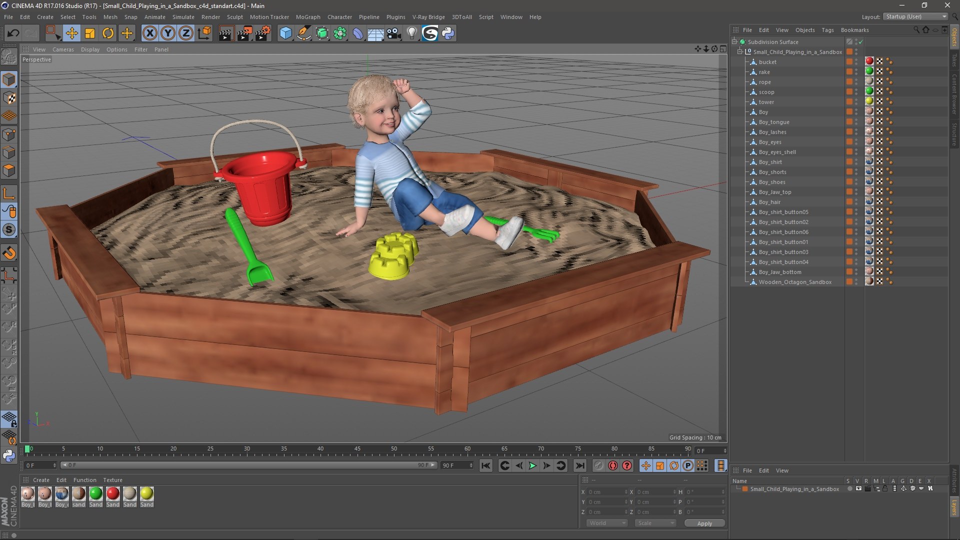Small Child Playing In A Sandbox 3D - TurboSquid 2271589