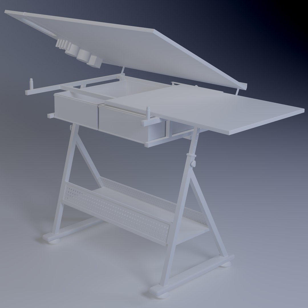 Realistic Drafting Table 3D Model - TurboSquid 2096838
