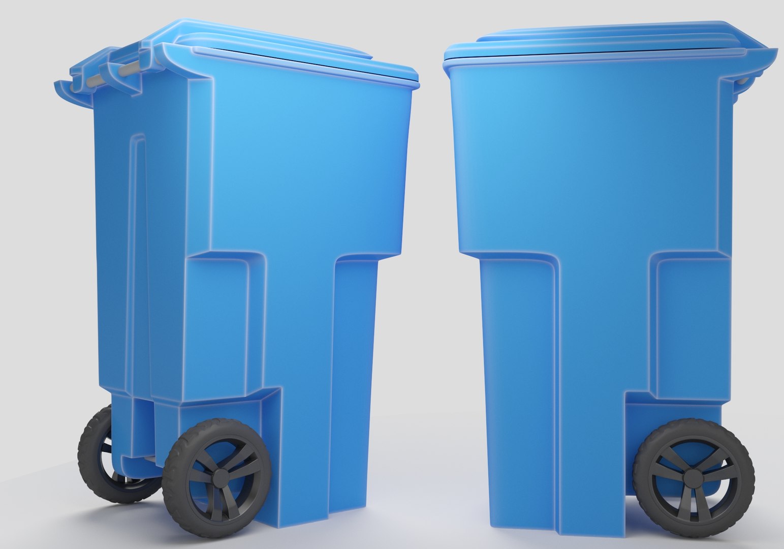 3D 3 trash bins model - TurboSquid 2146580