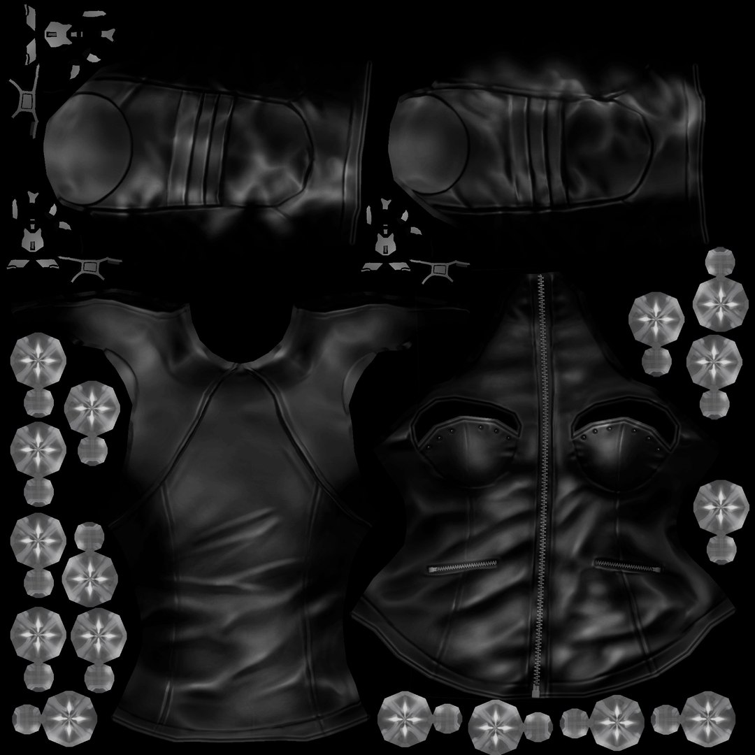 3D High Collar Leather Jacket - TurboSquid 1791030