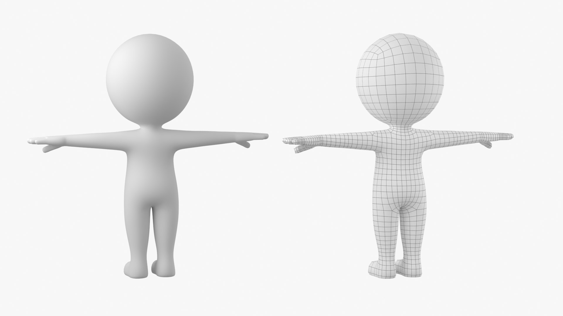 3D Model Cute Stickman In T-Pose CAT Rig - TurboSquid 2112892