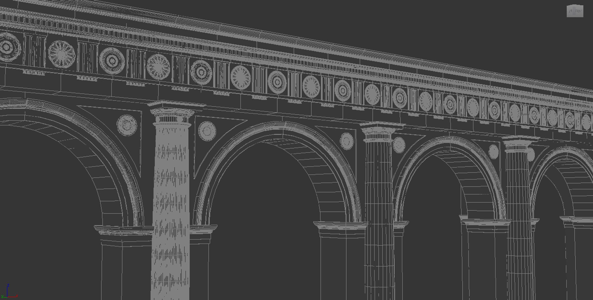 Arch In Classical Doric Denticulated Order With Pedestal Vignola Model ...