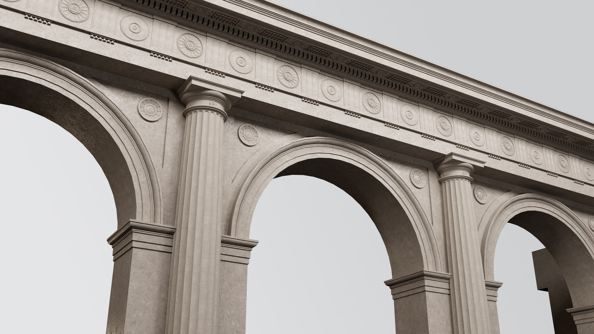 Arch In Classical Doric Denticulated Order With Pedestal Vignola Model ...