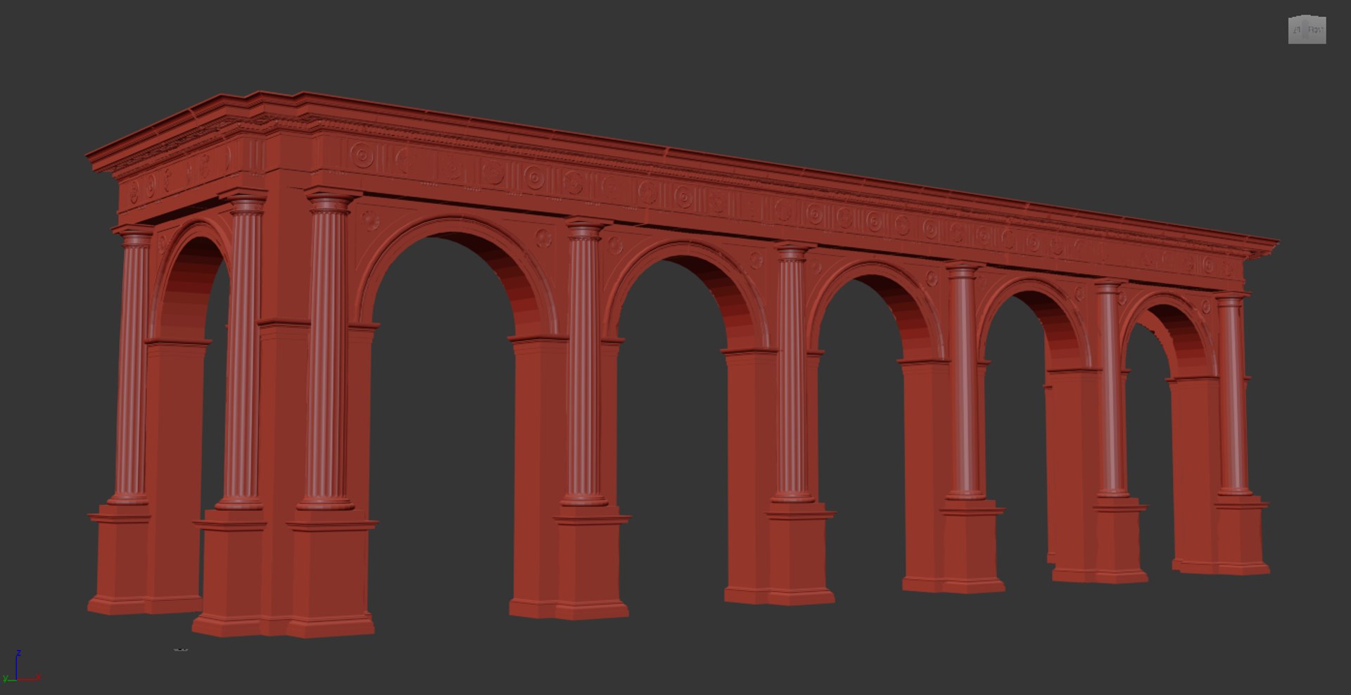 Arch In Classical Doric Denticulated Order With Pedestal Vignola Model ...