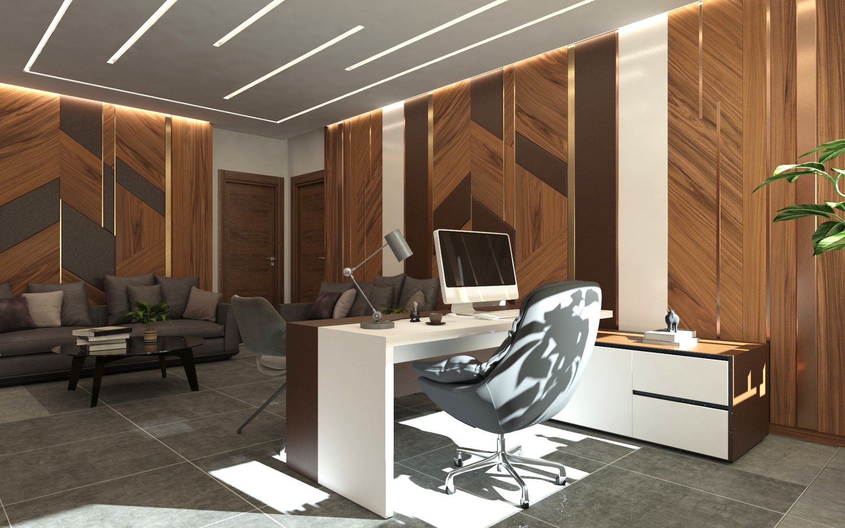Manager Office Interior Scene 3D Model - TurboSquid 2095711