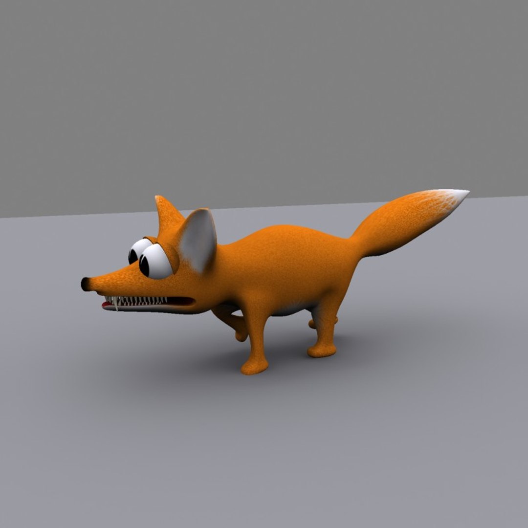 3d cartoon fox model